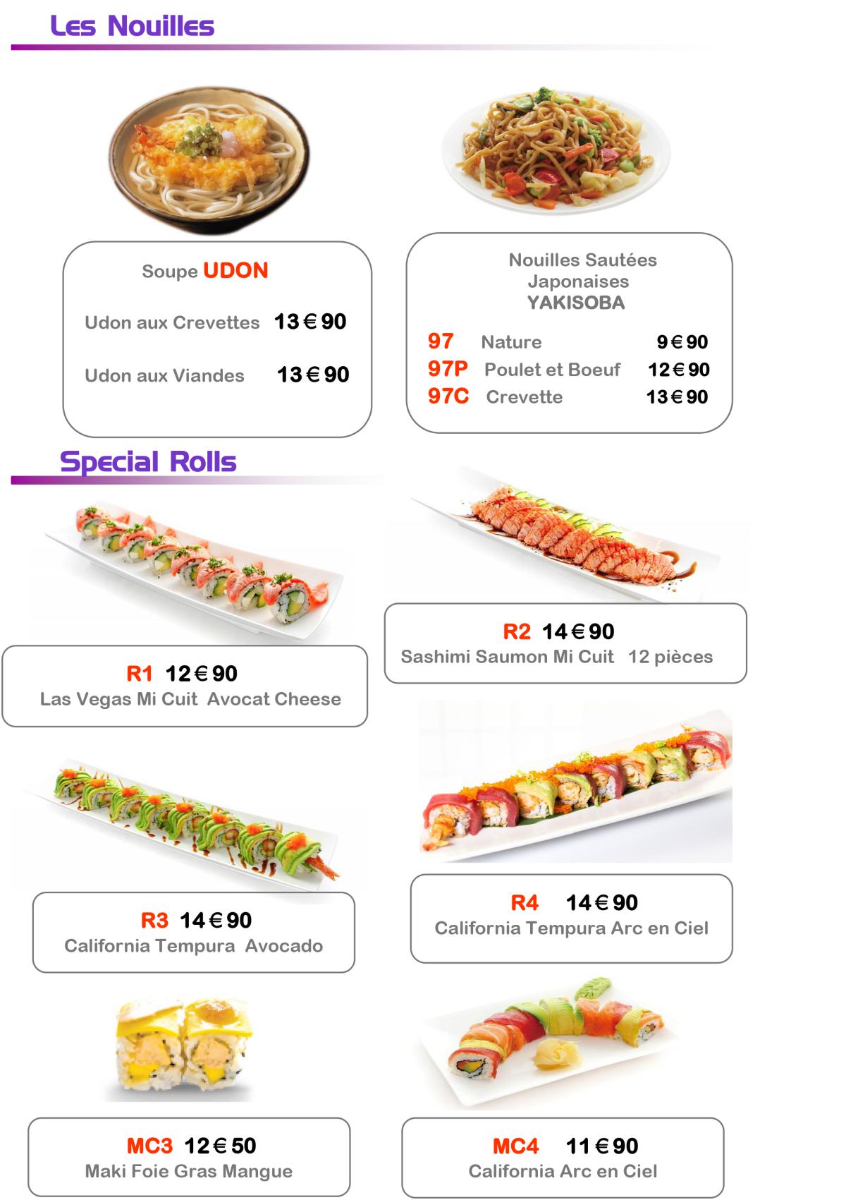 Menu Carte sur place sushia restaurant japonais 68000 COLMAR